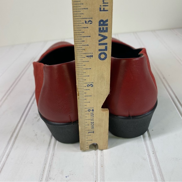 hotter | Shoes | Hotter Red Suede Leather Wedge Ballet Style Flats ...